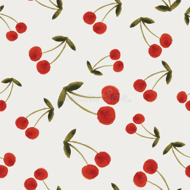 Autumn cherries pattern stock illustration. Illustration of background ...