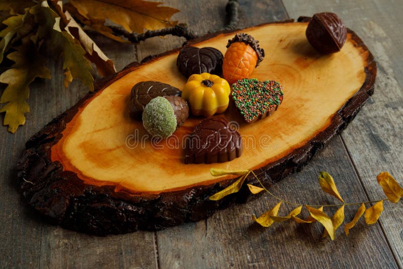 Autumn chocolate bonbon stock image. Image of fall, time - 161614297