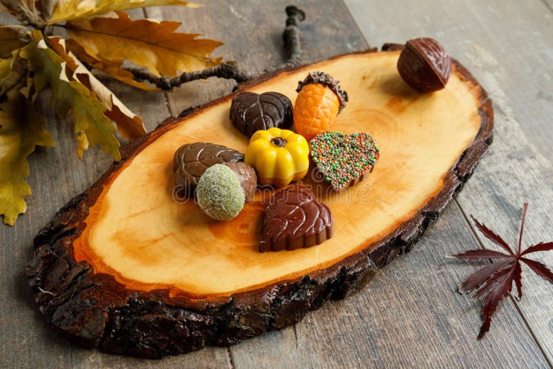 Autumn chocolate bonbon stock image. Image of fall, time - 161614297