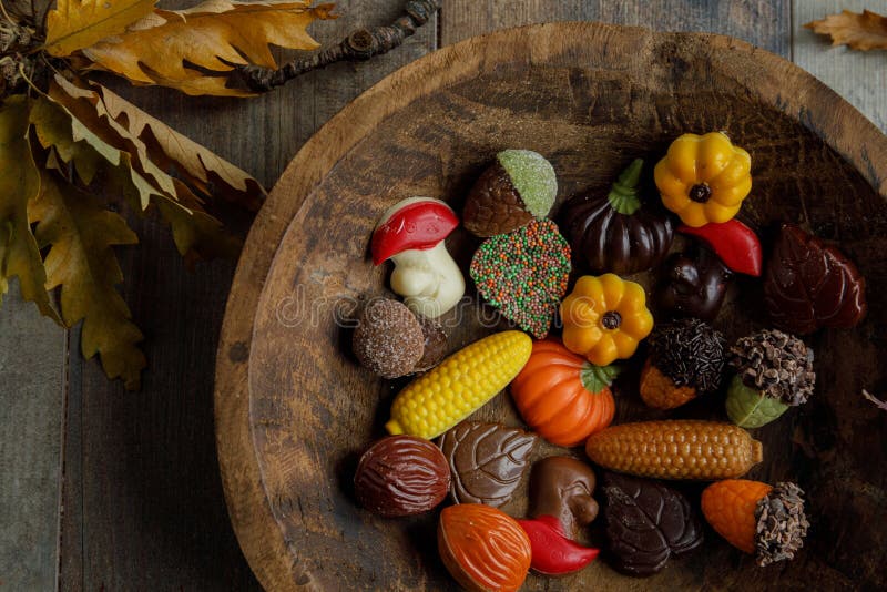 Autumn chocolate bonbon stock image. Image of fall, time - 161614297