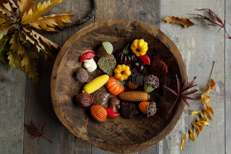 Autumn chocolate bonbon stock image. Image of fall, time - 161614297