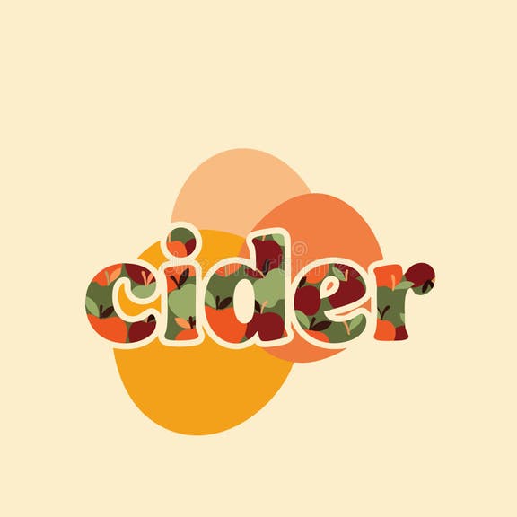 Autumn Cider Logo Design with Apple and Leaf Patterns Stock Vector ...