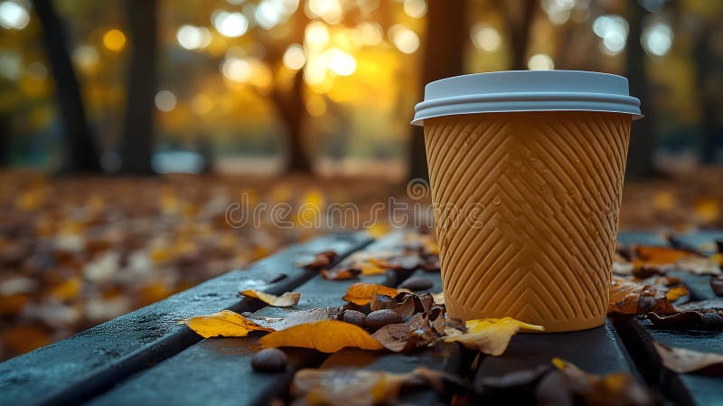 Photo of a To-Go Cup on a Bench Stock Photo - Image of nature, caffeine ...