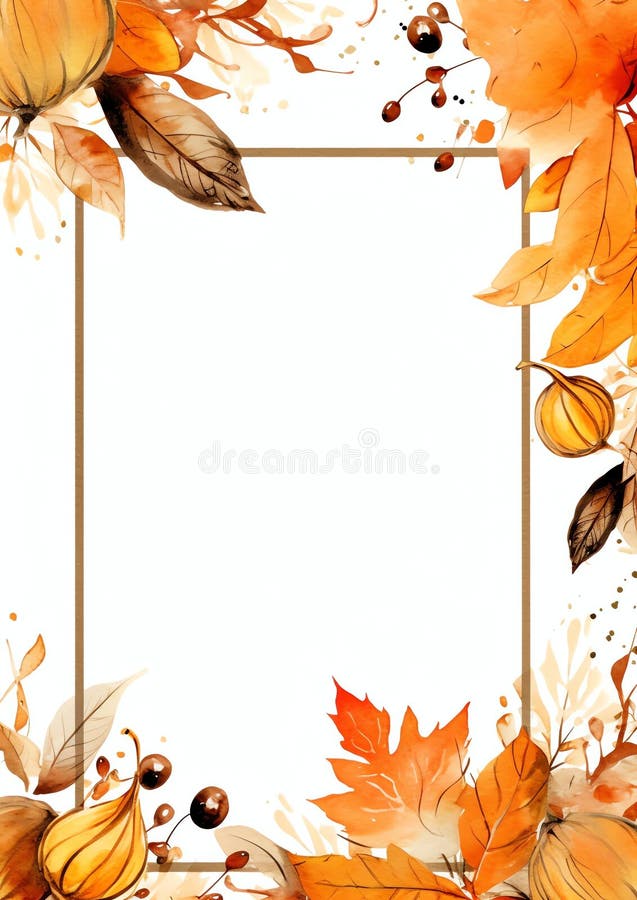 Autumn Coffee Watercolor Border Frame Stock Illustration - Illustration ...
