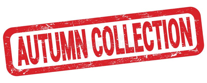 AUTUMN COLLECTION Text Written on Red Rectangle Stamp Stock ...