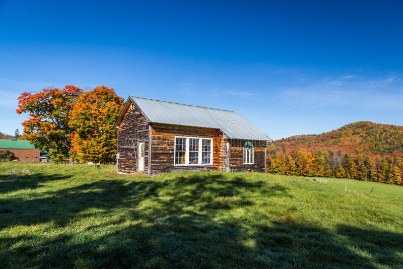 Autumn Color and Old Barn in Vermont Countryside. Stock Image - Image ...