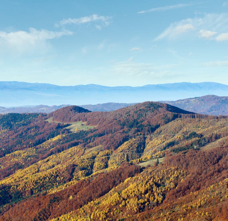 Autumn Colored Mountain Slopes Stock Photo - Image of country, view ...