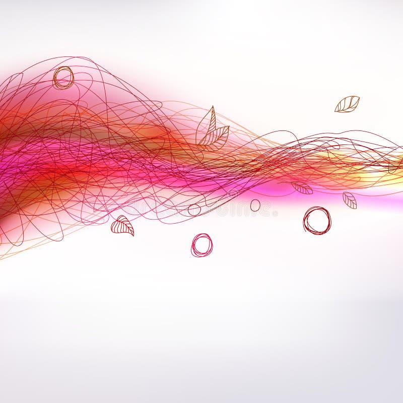 Autumn Colorful Drawing Decorative Wind Element Stock Vector ...