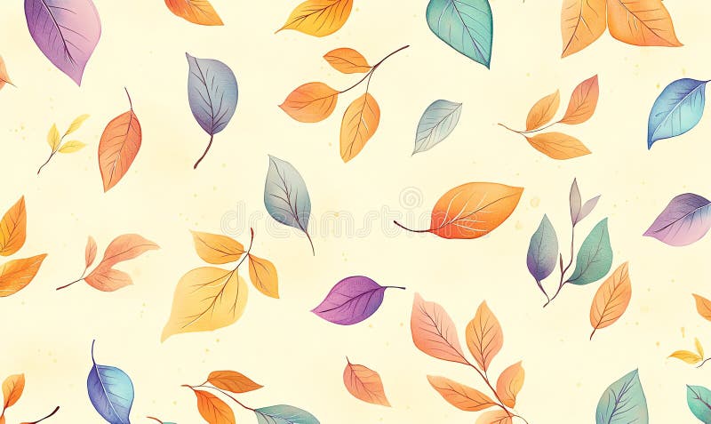 Autumn Colorful Leaves Seamless Pattern Vector Illustration Stock Photo ...