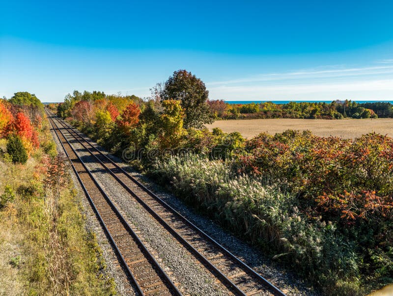 Autumn Colors Rail Line stock photo. Image of transportation - 85227078