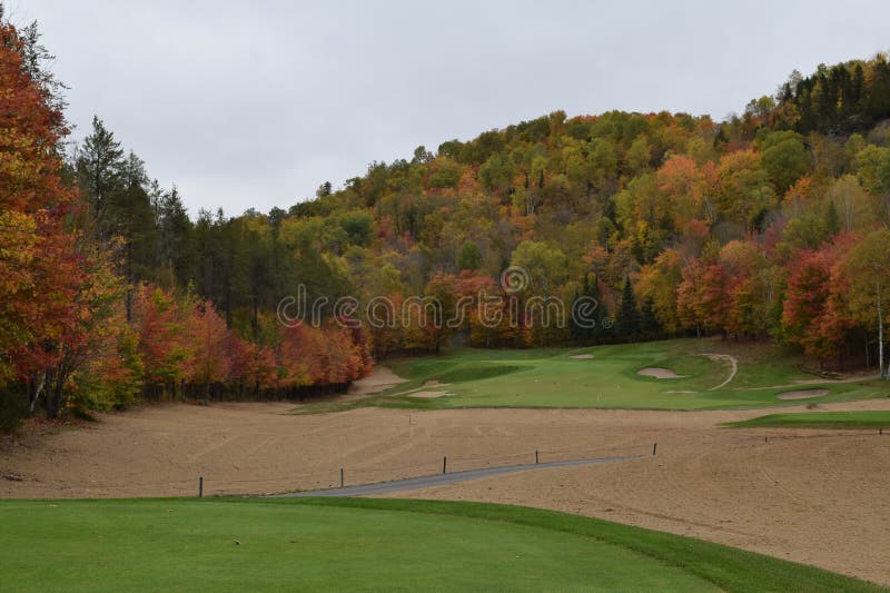Autumn Colours at the Golf Course Stock Photo - Image of bunker, hill ...