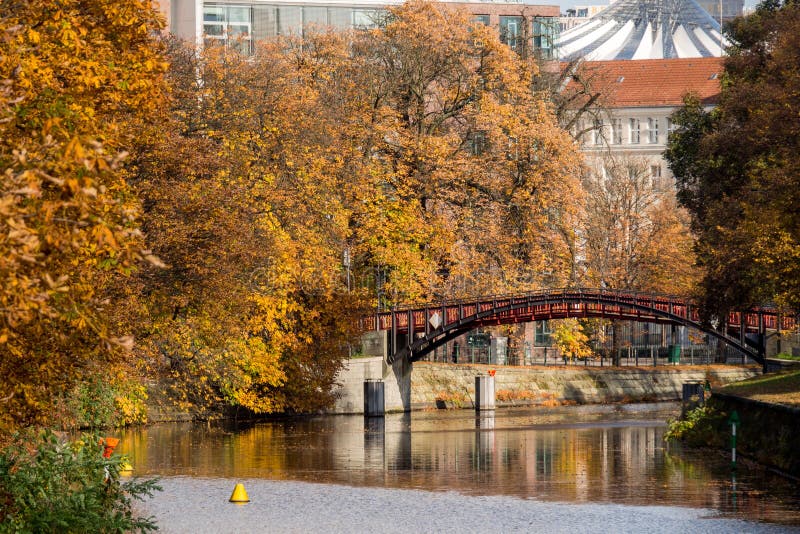 Picturesque River in Berlin Stock Image - Image of colorful, nature ...