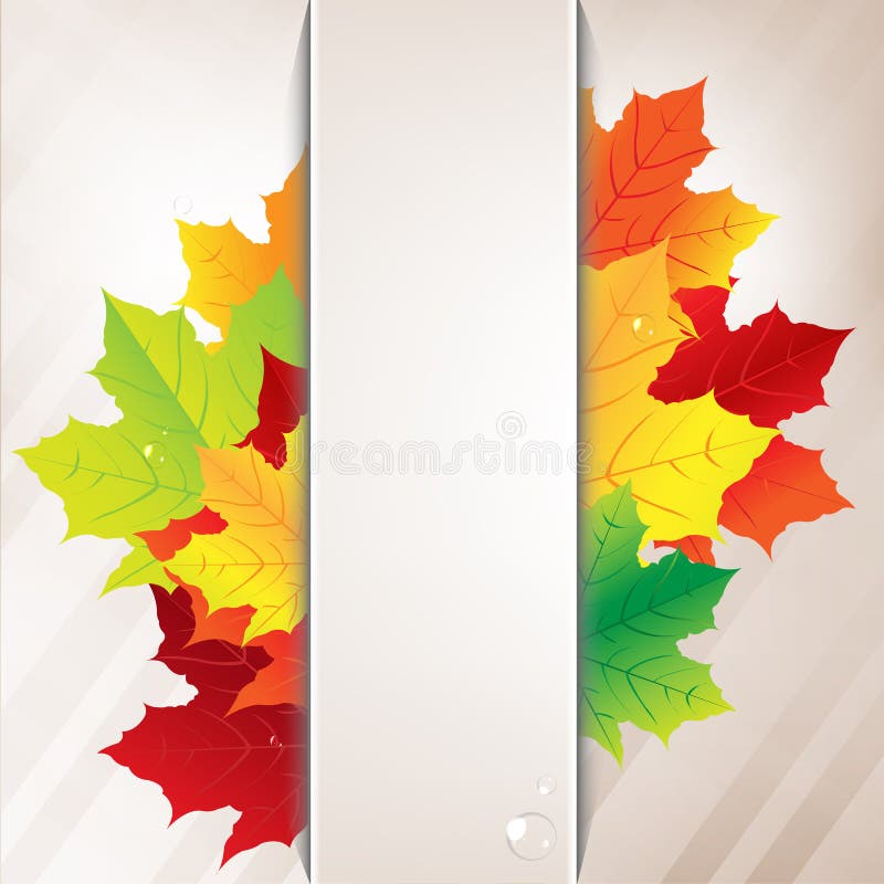 Autumn Composition from Leaves and Paper Banner Stock Vector ...