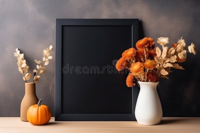 Autumn Composition. Photo Frame. Autumn, Fall, Halloween Concept ...