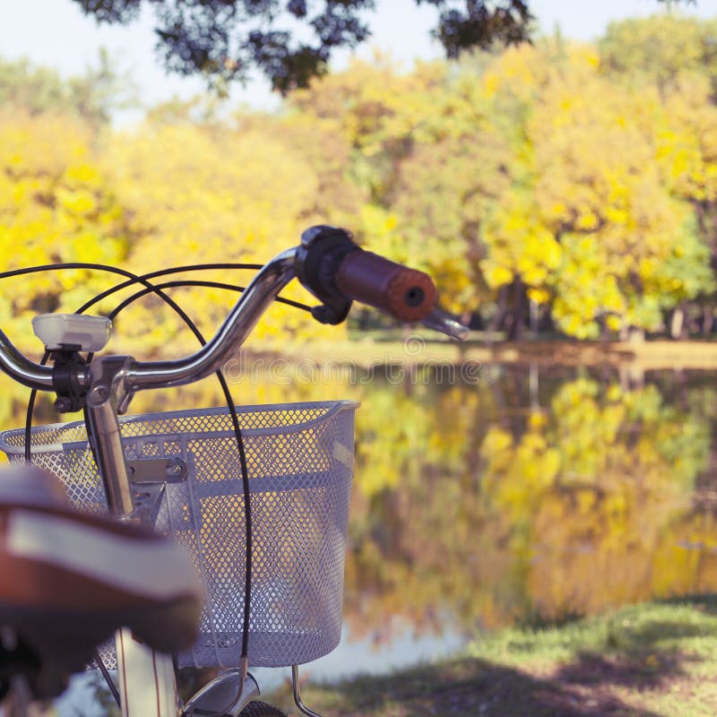 Autumn Concept with Bike stock image. Image of romantic - 80078905