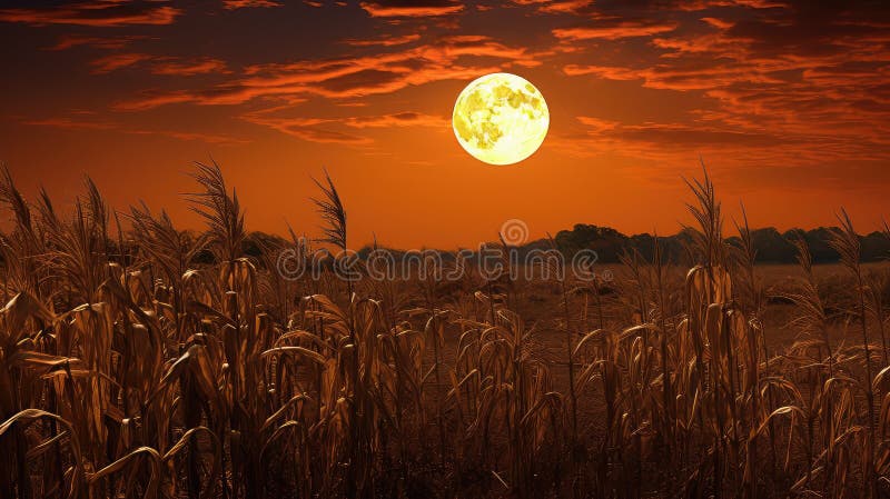 Autumn corn moon stock illustration. Illustration of traditional ...
