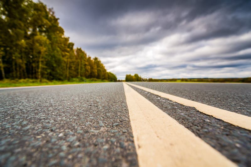 Autumn on the Country Road, Grim and Tense Autumn Sky Over the Road ...