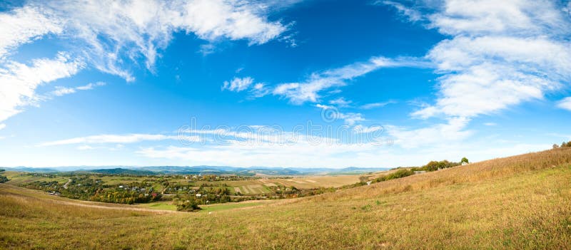 Autumn Country Valley Panorama. Stock Image - Image of season ...