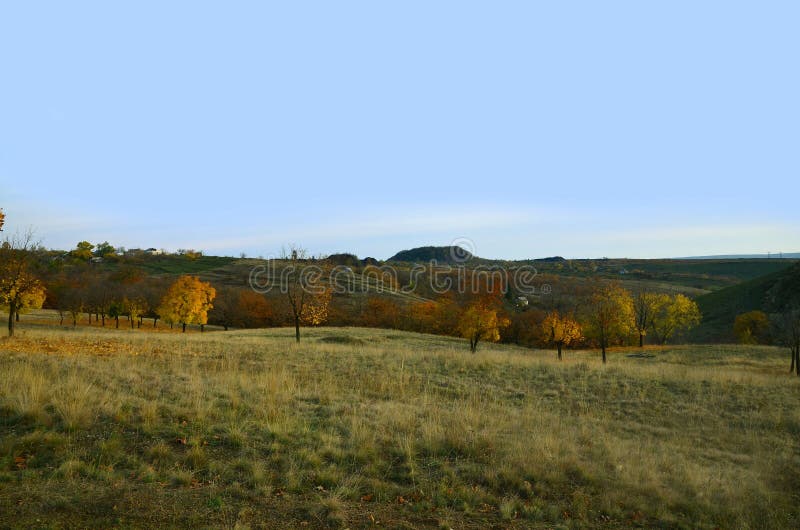 Autumn Landscape on a Hilly Area. Stock Photo - Image of trees, leaf ...