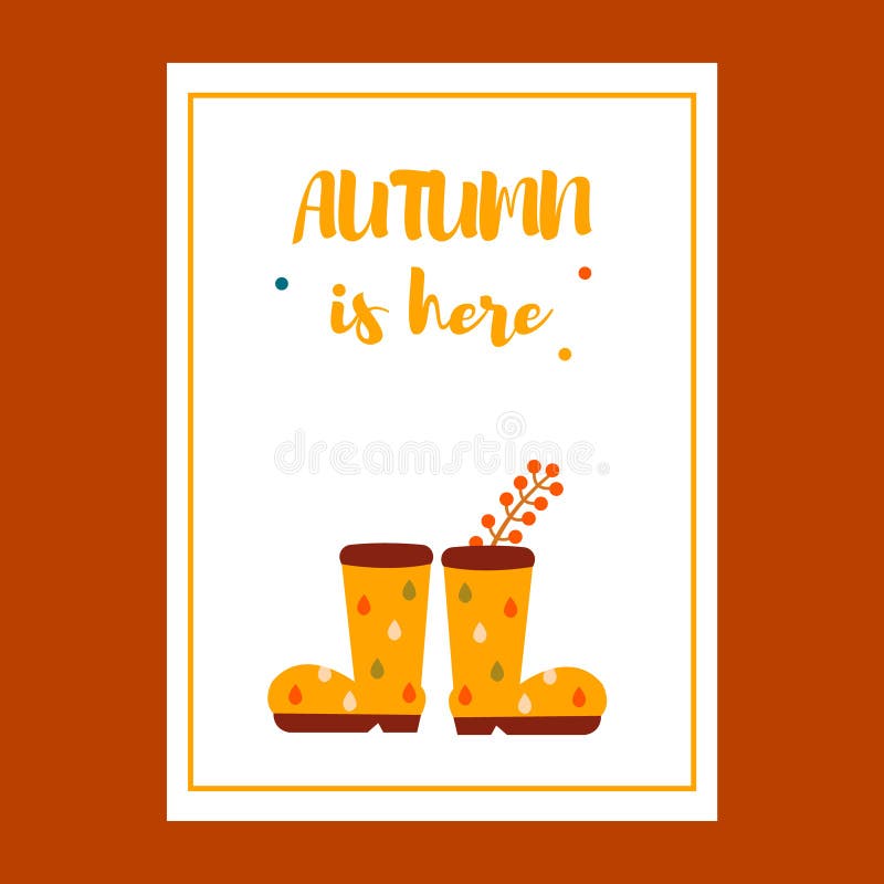 Autumn Cute Postcard. Background, Template for Banner, Poster or ... Autumn Cute Postcard. Background, Template for Banner, Poster or ...