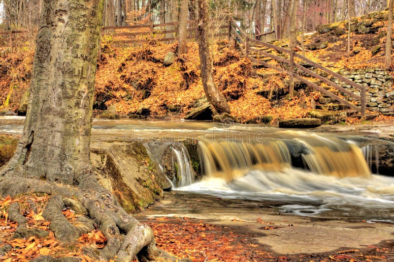 Autumn at David Fortier River Park, Olmstead Falls, Ohio Stock Photo ...
