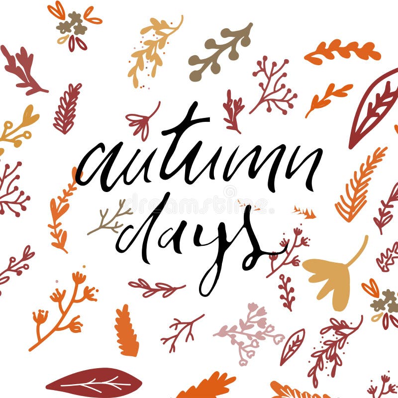 Autumn Hand Lettering for Your Design Stock Vector - Illustration of ...