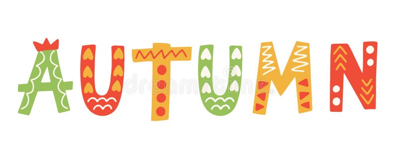 Autumn Decorative Lettering Fall Word Inscription Stock Vector ...