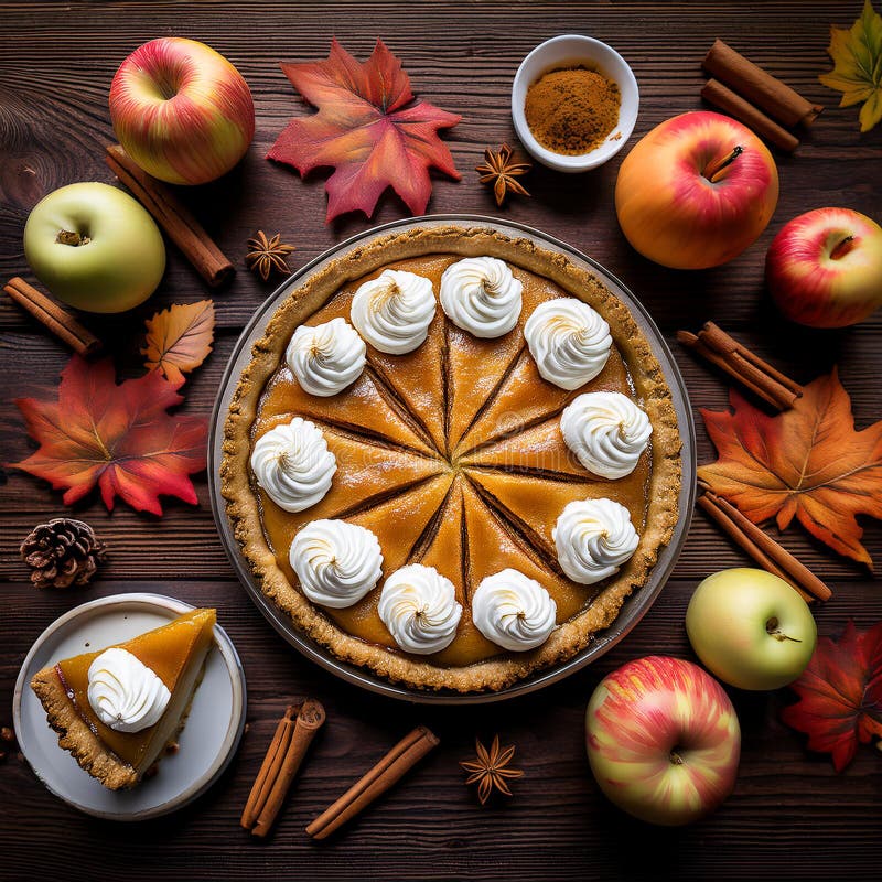 Autumn Delights Sliced Apple Pie Scene. AI Content Generation. Stock ...