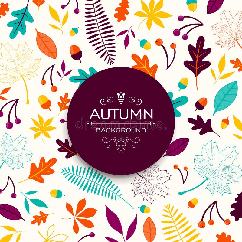 Autumn Design With Autumnal Branch Stock Illustration - Illustration of ...