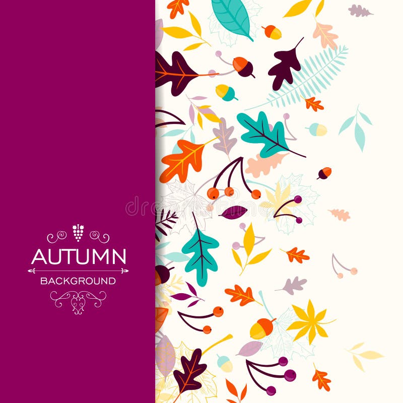 Autumn Design with Autumnal Leaves Stock Illustration - Illustration of ...