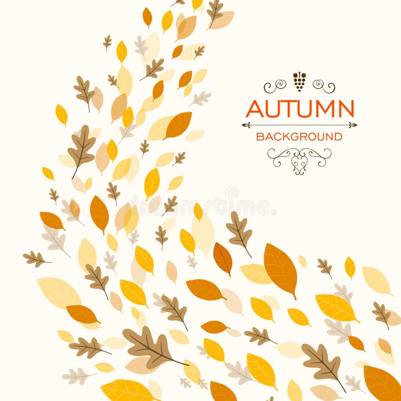 Autumn Design with Autumnal Leaves Stock Illustration - Illustration of ...