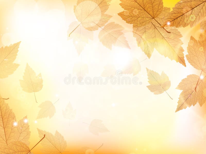 Autumn Design Background with Leaves Stock Vector - Illustration of ...