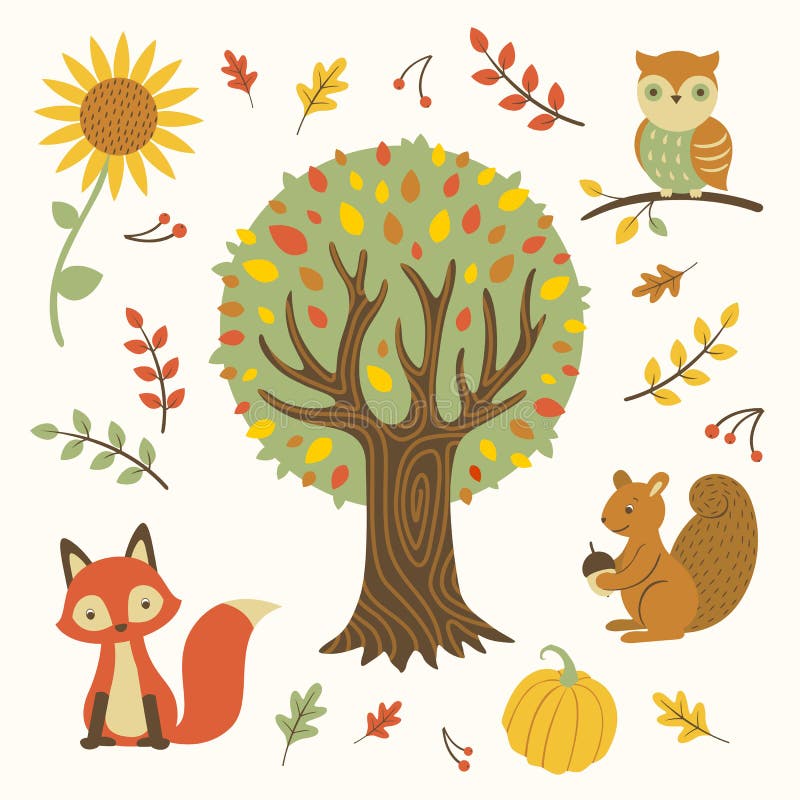 Autumn Design Elements stock illustration. Illustration of november ...