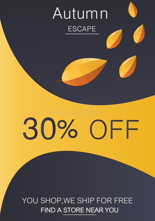 Autumn Discount Banner, Header , Voucher , Coupon. Creative Design ...