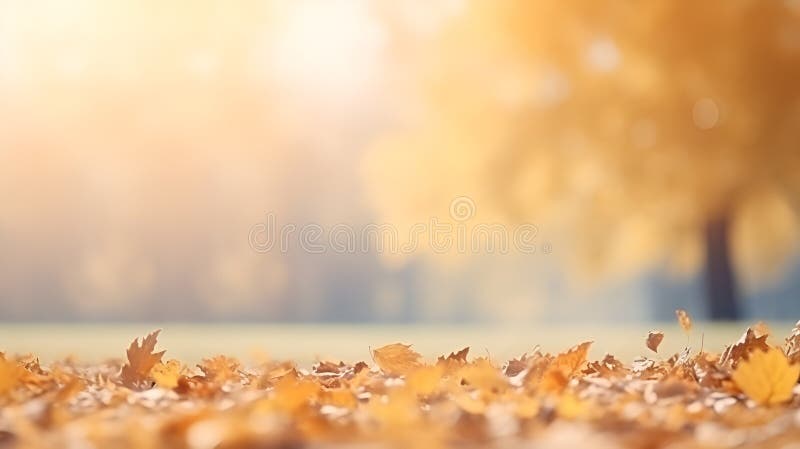 Autumn Display Background with a Blurry Bokeh Effect Ideal for Autumn ...