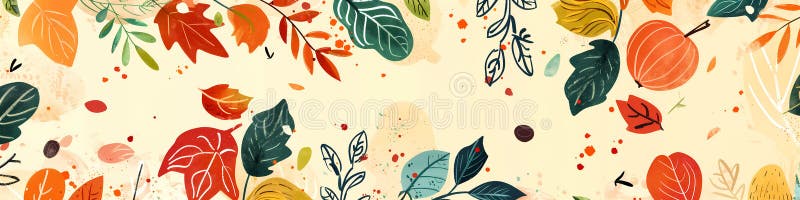 Autumn Doodles Color Background Stock Illustration - Illustration of ...