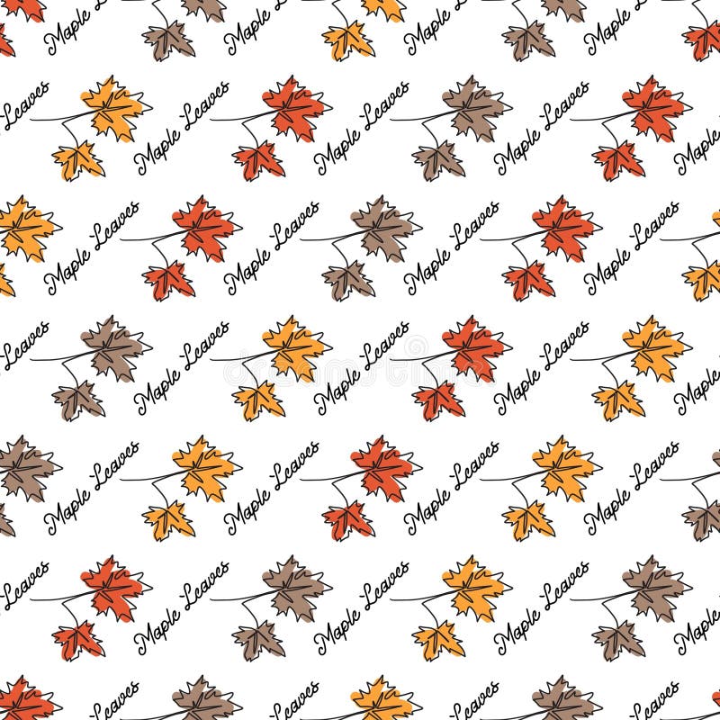 Autumn Doodles Harvest Hues Maple Leaves Pattern Stock Vector ...