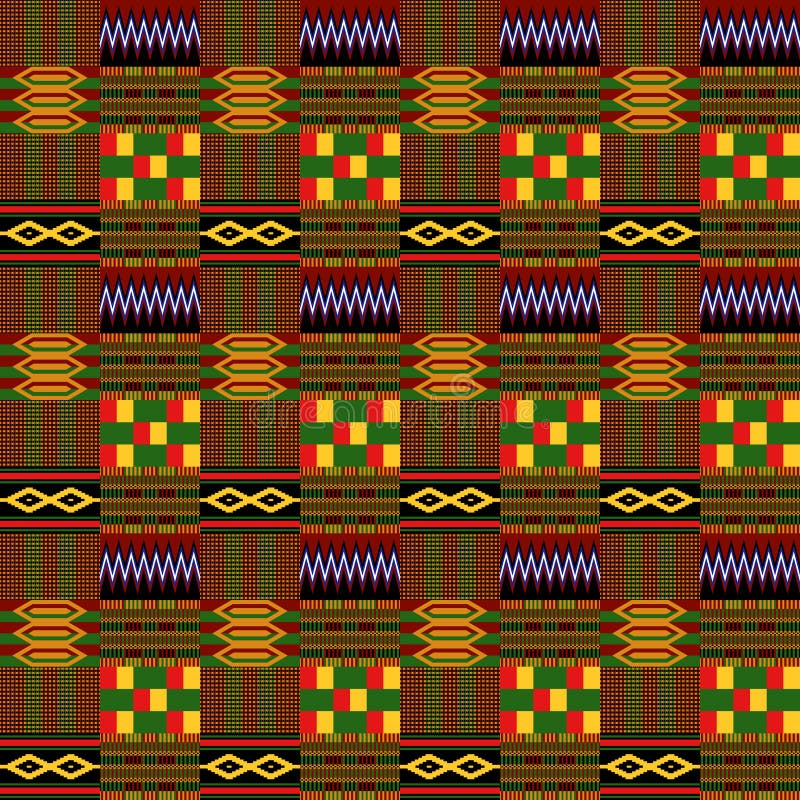 Kente Cloth Seamless Pattern Stock Vector - Illustration of graphic ...
