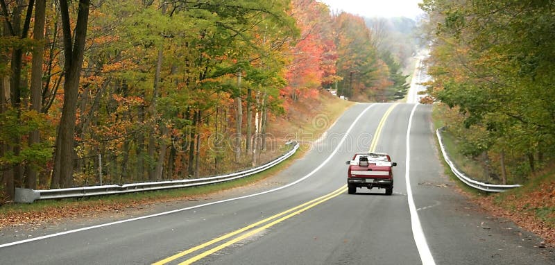 Autumn Drive stock image. Image of mountain, colored, trees - 4400181