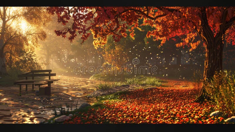Autumn Dusk a Serene Landscape Embracing the Warmth of Fall S Final ...