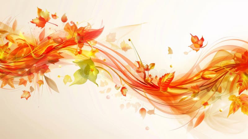 Autumn Elegance: Abstract Fall Leaves Swirl Background Design Stock ...
