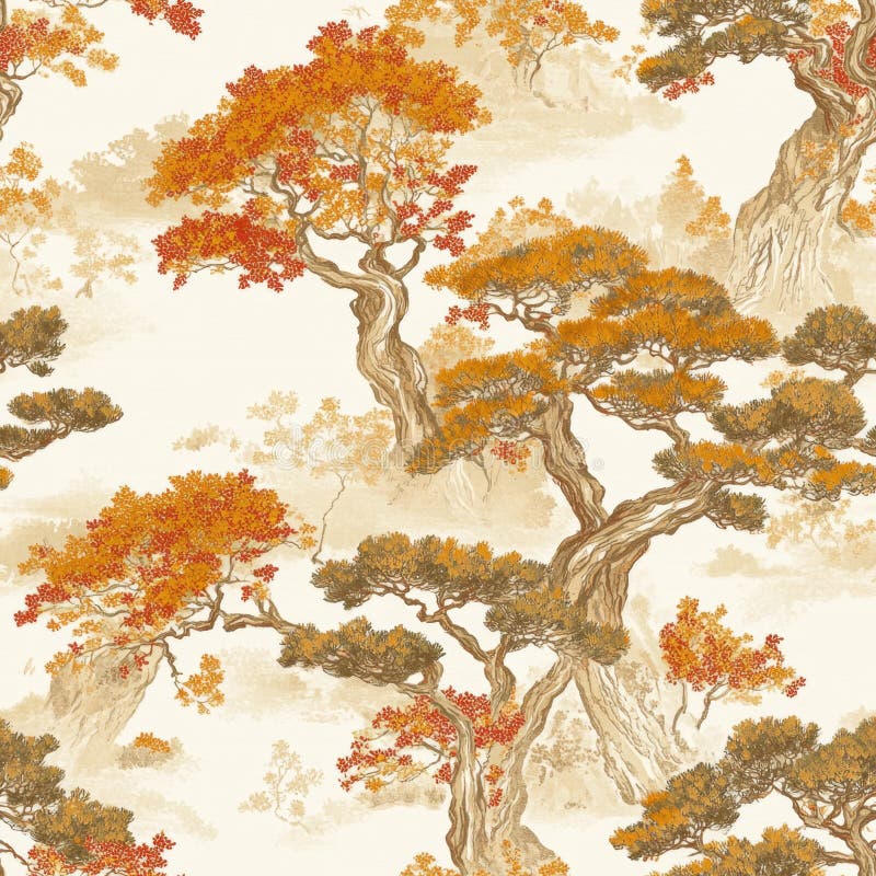 Autumn Elegance: Vibrant Tree Canopy on Vintage Background Stock Image ...