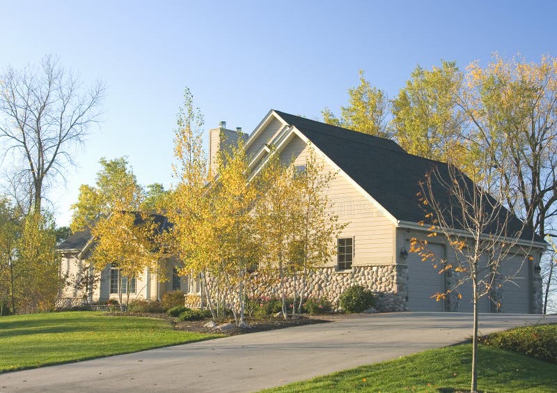 Upscale Home with Paved Drive Stock Image - Image of homestead, wealthy ...