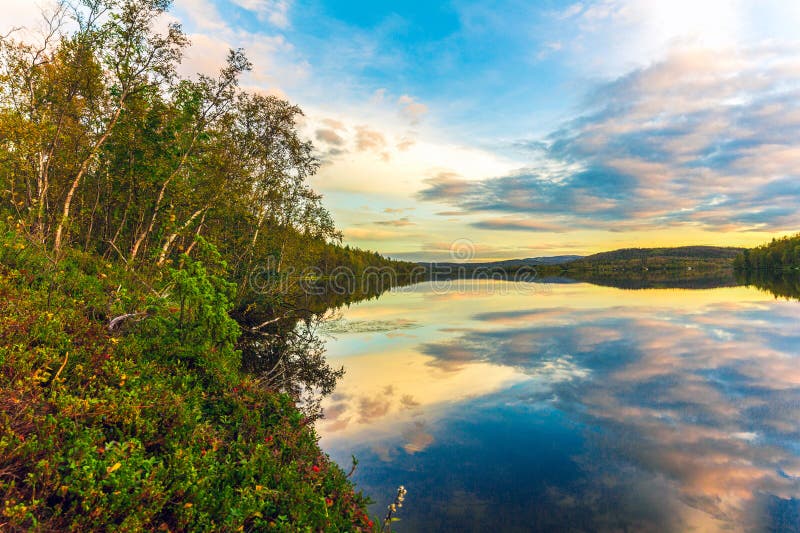 Autumn Evening in the Nature Stock Photo - Image of grass, slope: 78040368