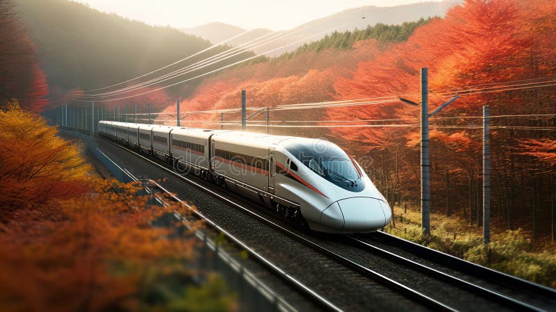 Autumn Express: Bullet Train through the Enchanted Forest Stock ...