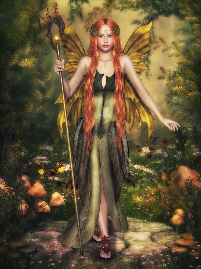 Autumn Fairy, Computer 3d Craphics Stock Abbildung - Illustration von ...