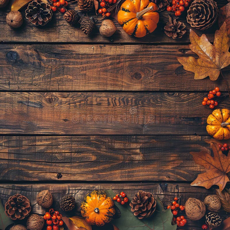 Autumn Fall Background for Thanksgiving or Halloween with Leaves ...