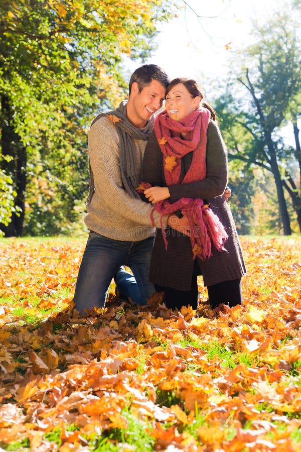 Autumn fall couple stock image. Image of cold, forest - 16480115