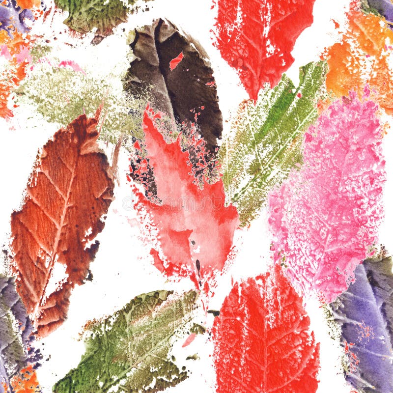 Autumn Fall Tree Leaf Seamless Pattern Texture Background Stock ...