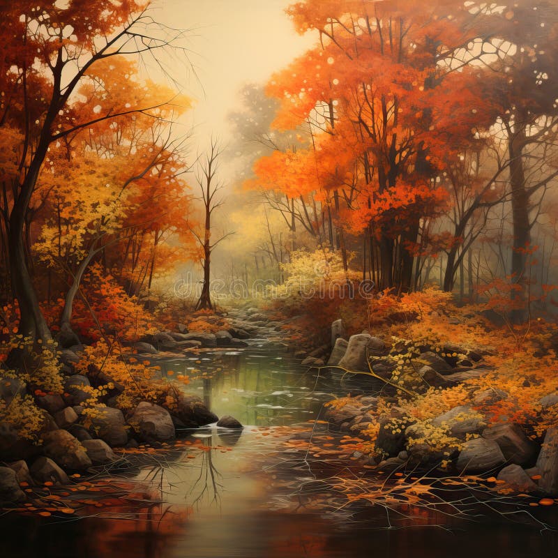 Autumn and Fall, Autumn Painting and Fantasy Style High Quality Ai ...